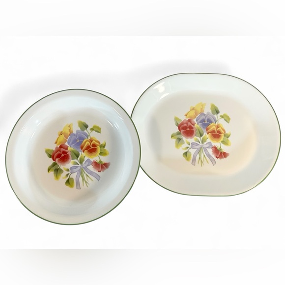 Corelle | Dining | Corning Corelle Summer Blush Pie Plate And Oval ...